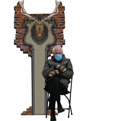 Brick Wall Deer Antler Hunt Trophy Prop Cardboard Cutout Standup Standee